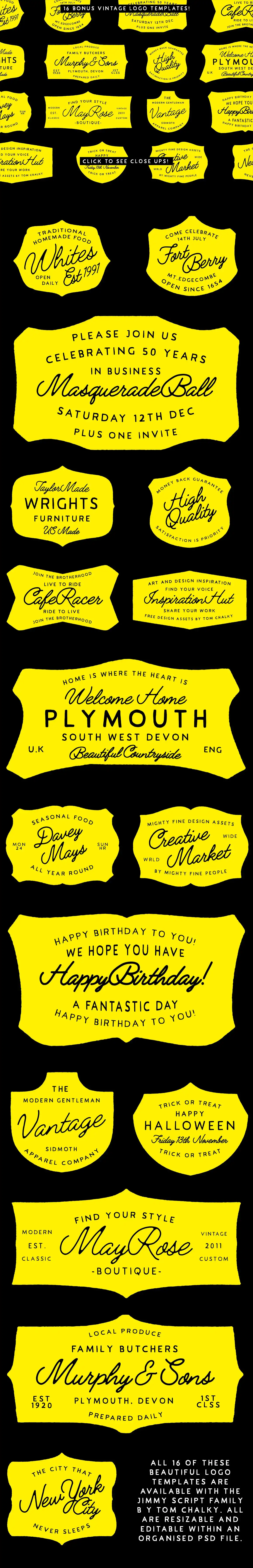 Jimmy Font Duo (5 Fonts) + Extras! Free Download