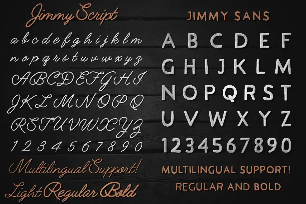Jimmy Font Duo (5 Fonts) + Extras! Free Download