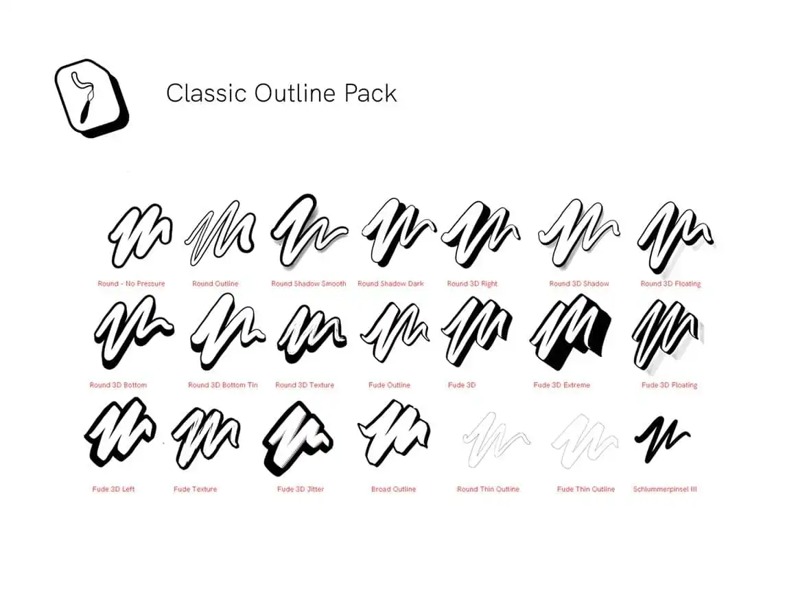 Outline Brushes for Procreate Free Download