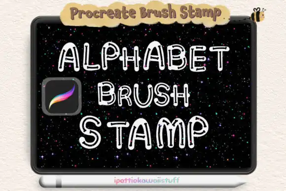 Procreate brush stamp ABC Alphabet fonts Free Download