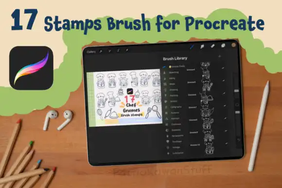 Procreate Brush Stamp Gnome Chef Bakery Free Download