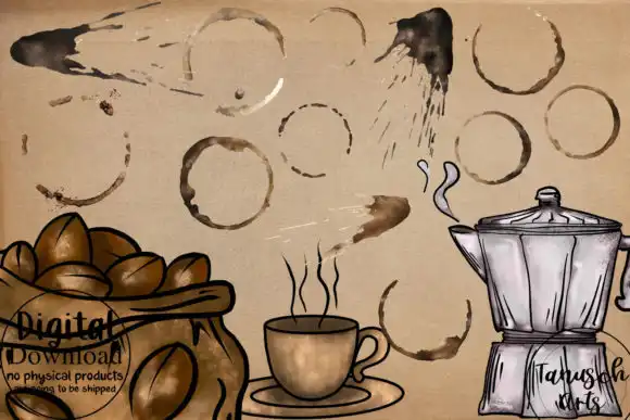 Procreate COFFEE Brush Stamps Set Free Download