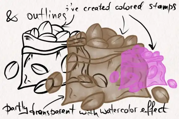 Procreate COFFEE Brush Stamps Set Free Download