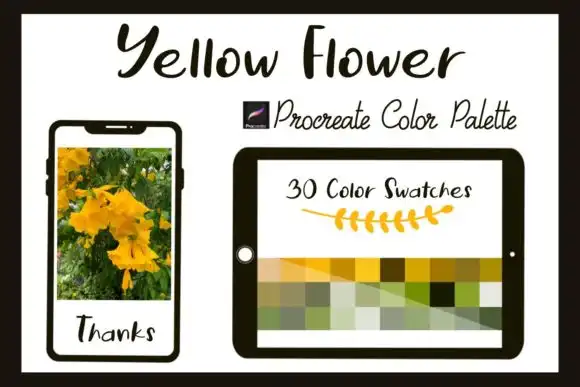 Procreate Color Palette Yellow Flower - Free Download