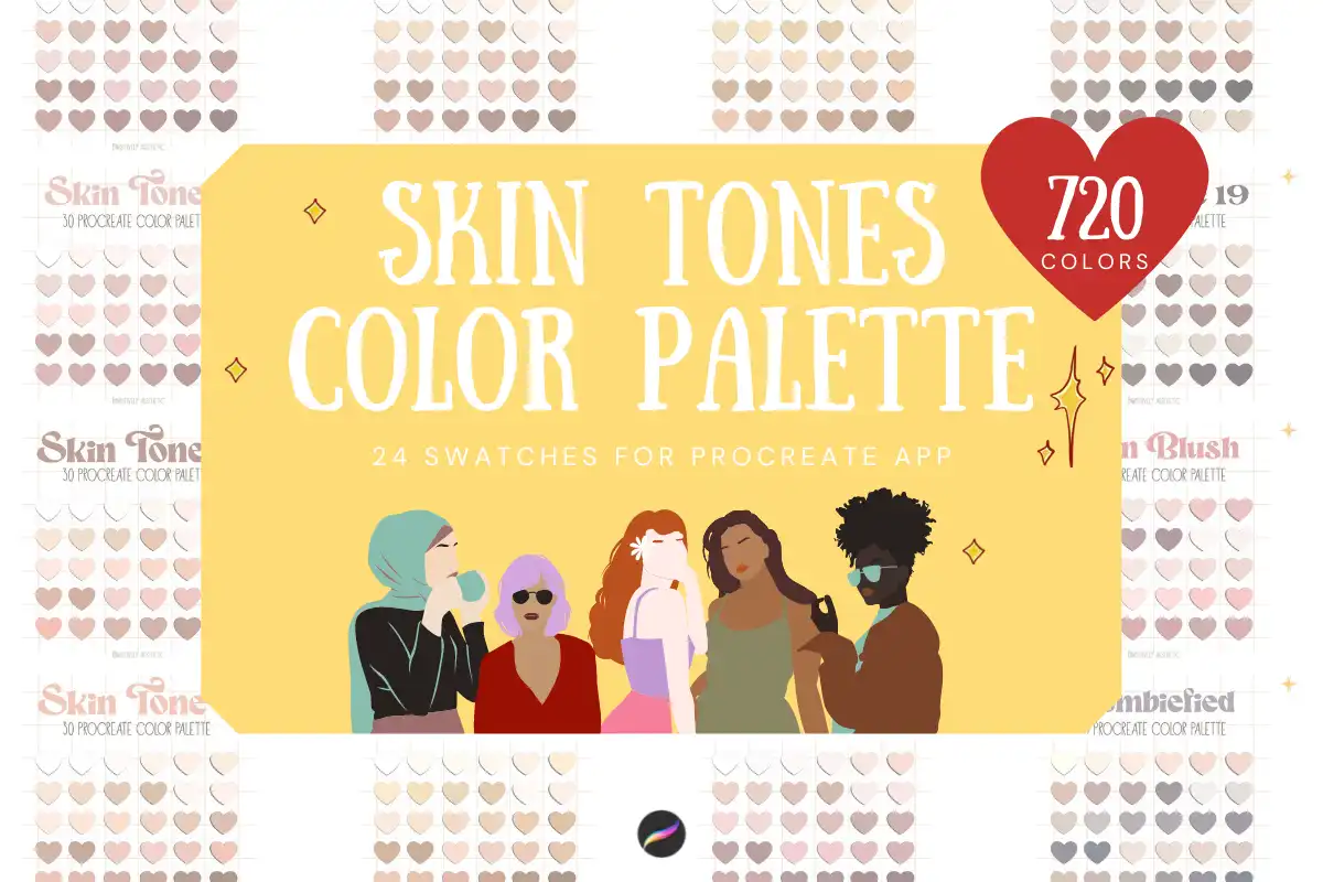 Procreate Diverse Skin Tones Palette Mega Bundle Free Download