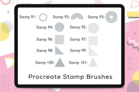 Procreate Stamp Brushes-Geometric Shapes - Free Download