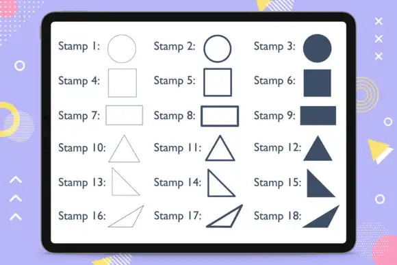 Procreate Stamp Brushes-Geometric Shapes - Free Download
