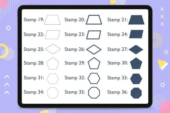 Procreate Stamp Brushes-Geometric Shapes - Free Download