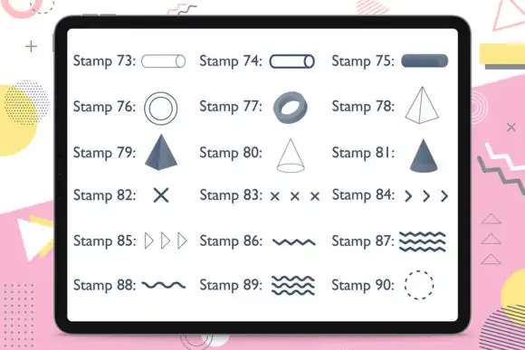 Procreate Stamp Brushes-Geometric Shapes - Free Download