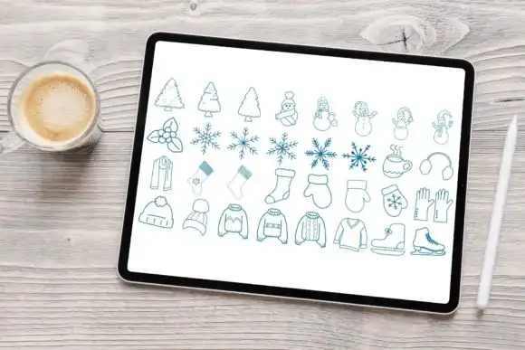 Procreate Winter Stamp Brush Set 1 - Free Download