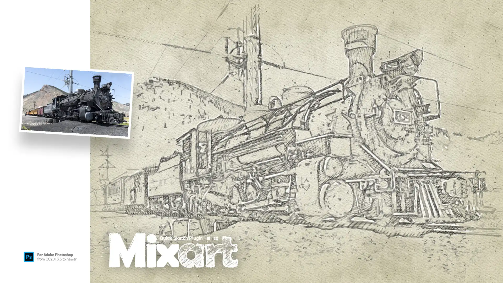 Quick Sketch - Mixart - UXP Photoshop Plugin - Brushes Pack