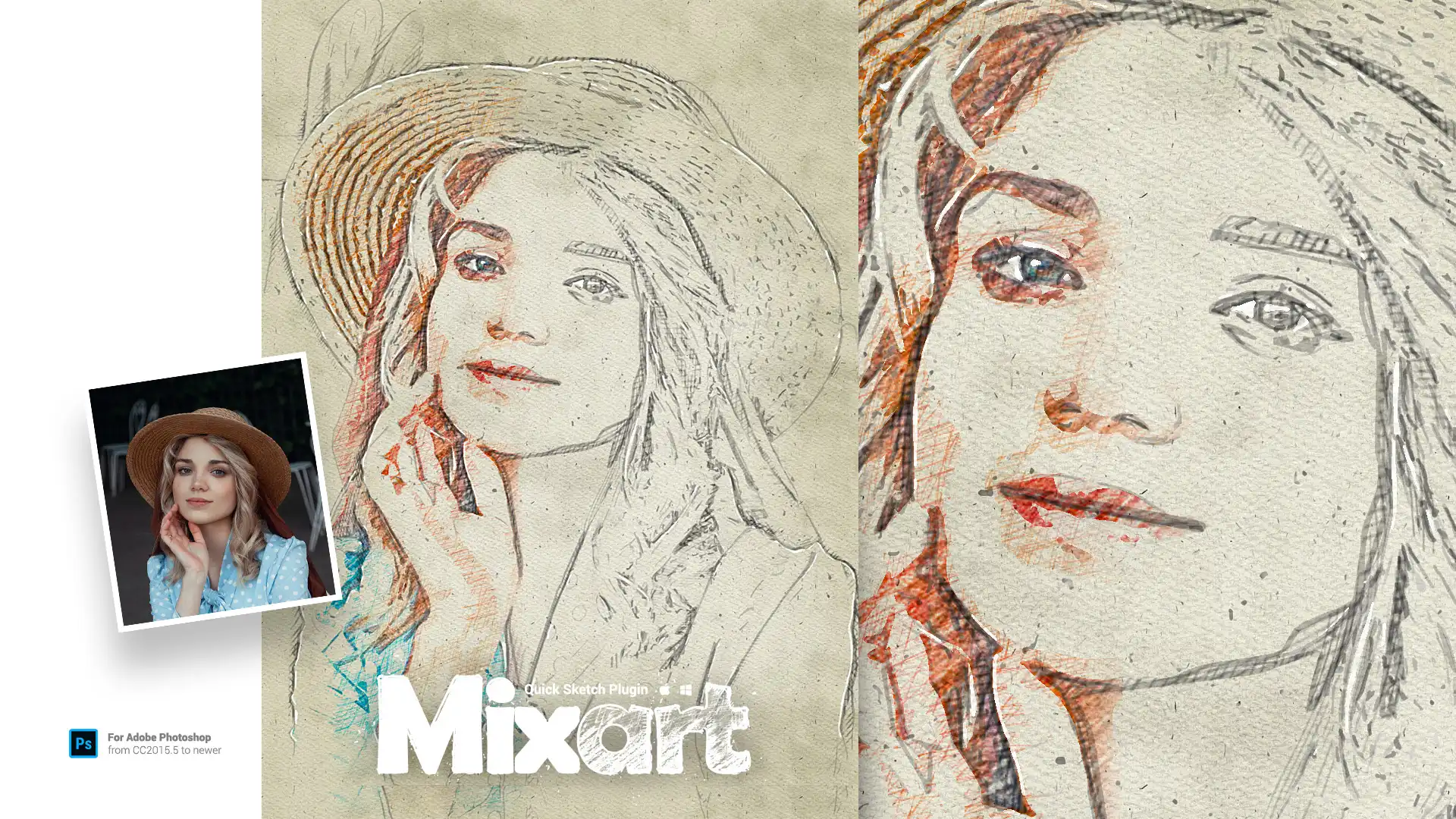 Quick Sketch - Mixart - UXP Photoshop Plugin - Brushes Pack