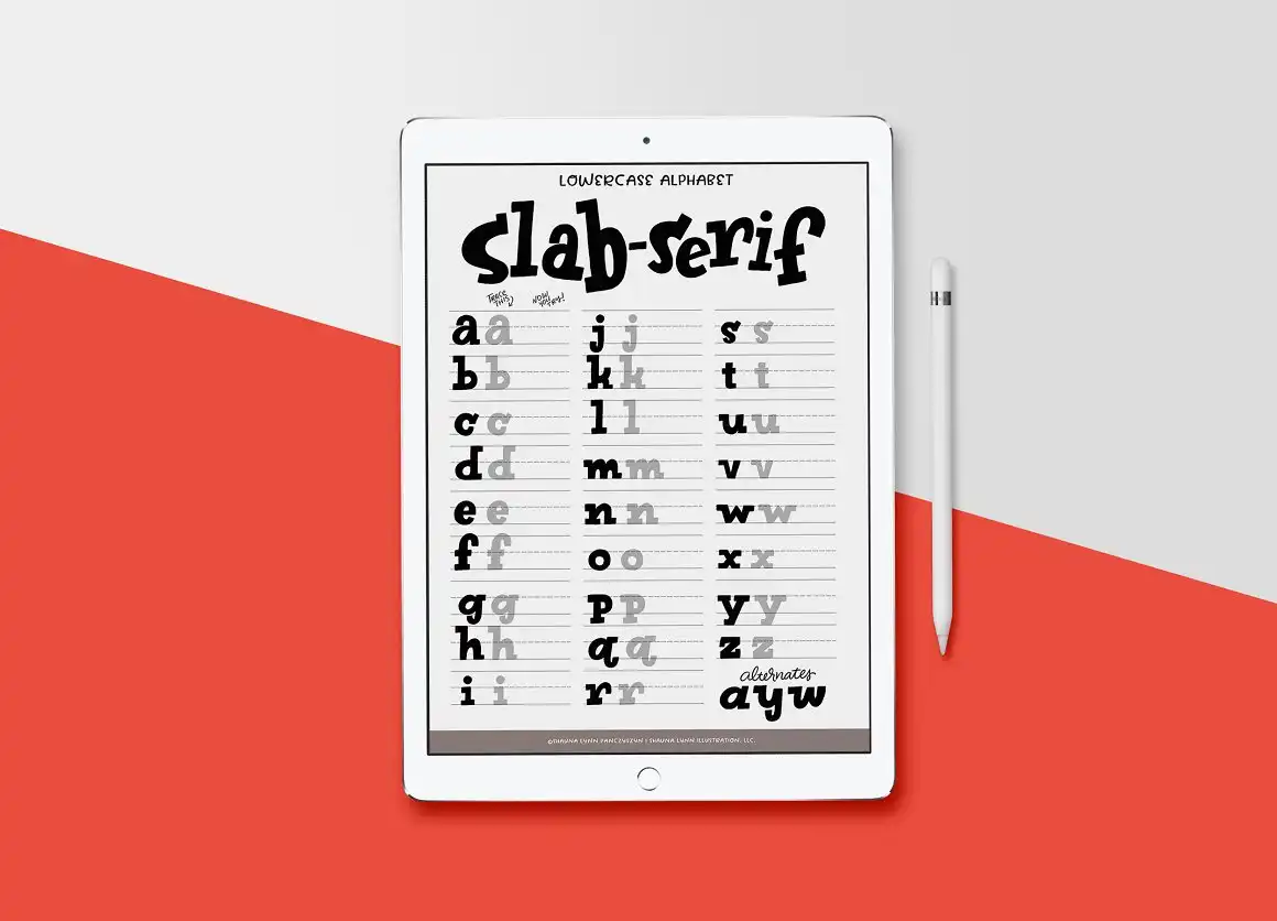 Serif Lettering Worksheet Free Download