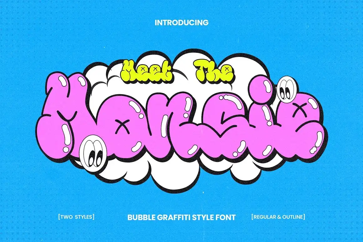 Snape Design Studio - Monsie - Bubble Graffiti Font Free Download