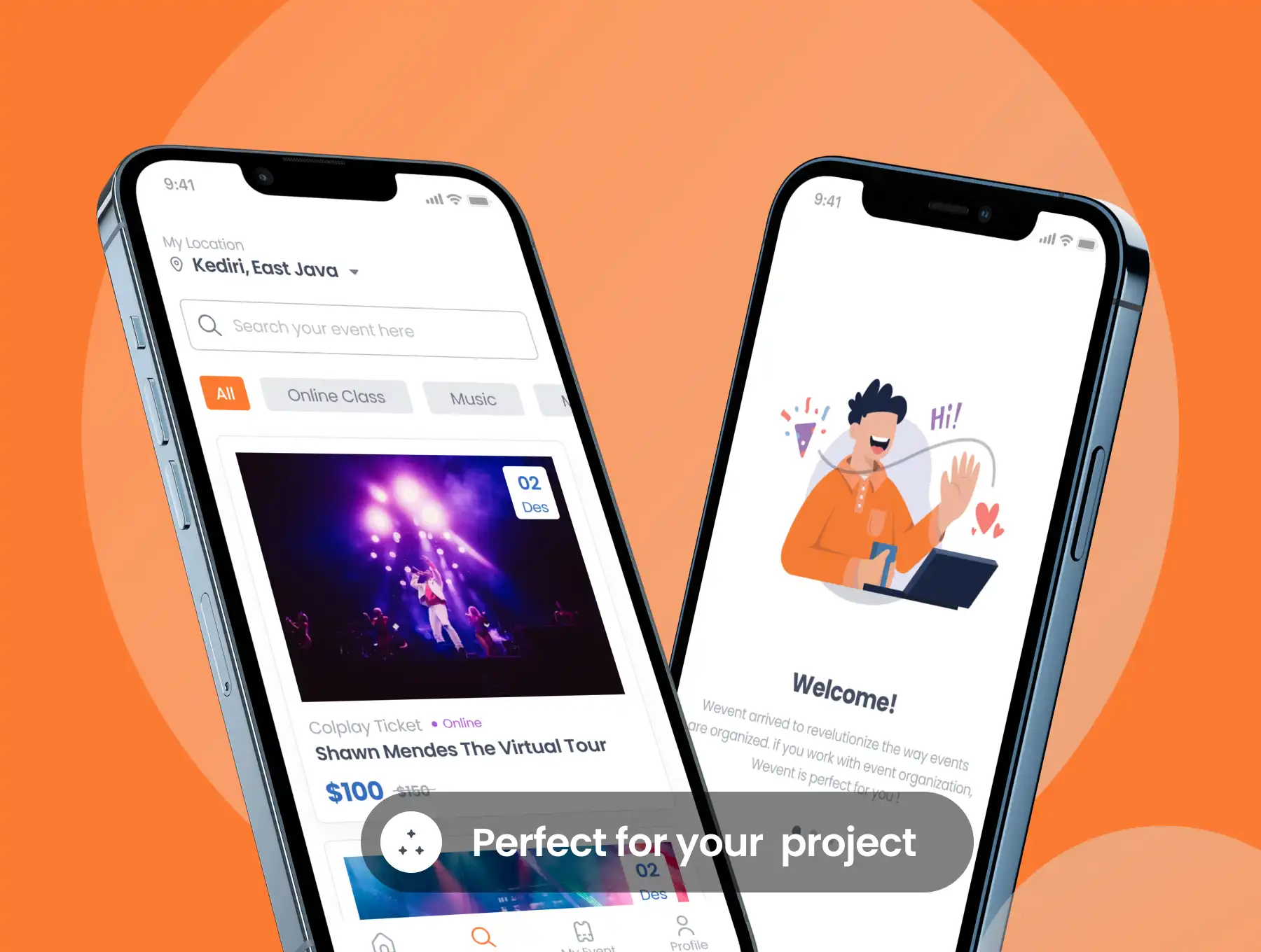 Wevent - Event Booking App UI Kit - Free Download