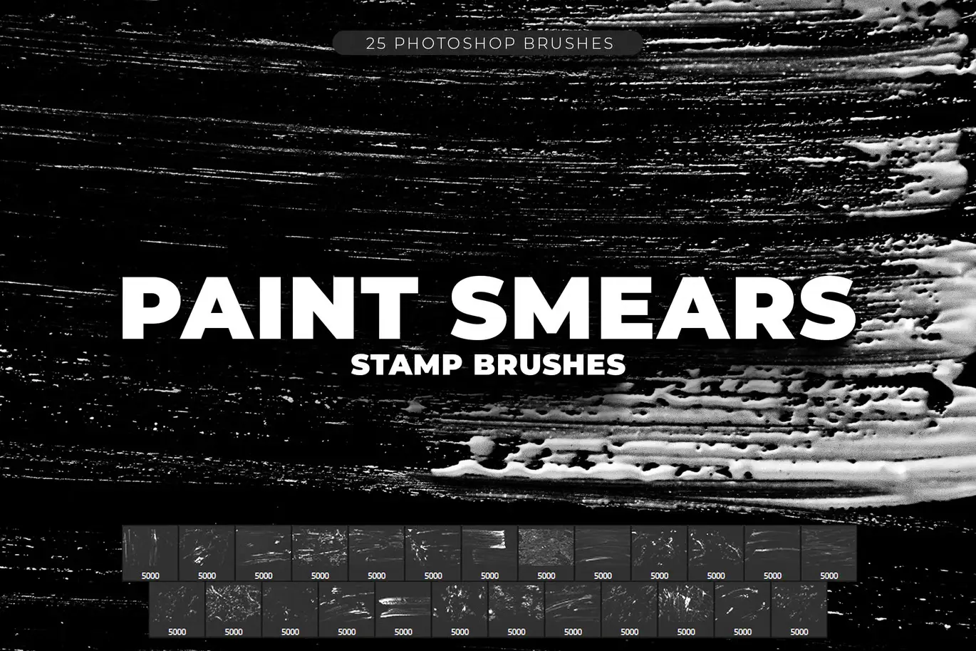 25 Paint Smears Photoshop Brushes Free Download