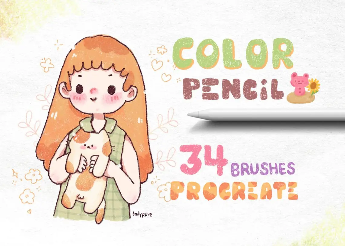 34 Colored pencil procreate brushes Free Download