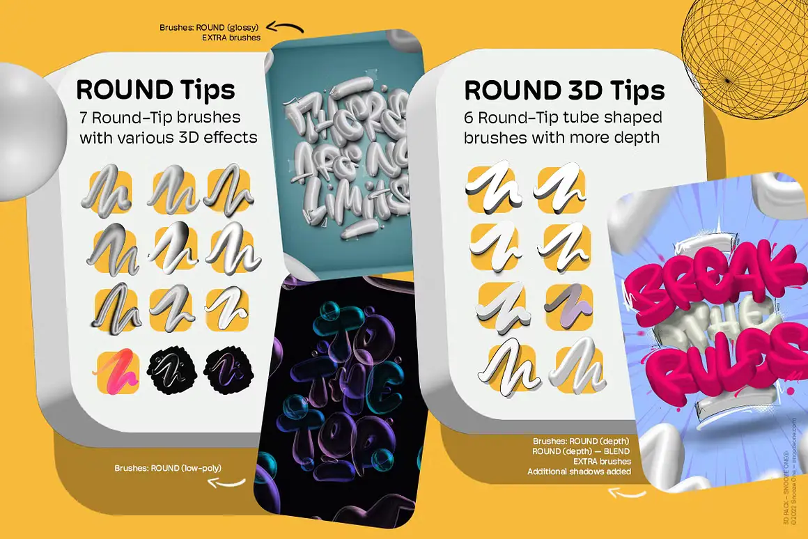 3D Pack — 3D Brushes For Procreate Free Download