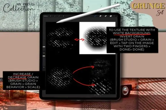 70 Grunge Procreate Brushes and Stamps Free Download