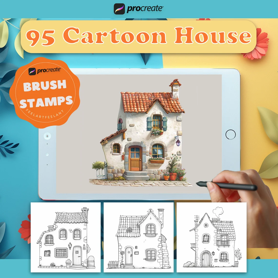 Cartoon House 95 Procreate Stamps Free Download