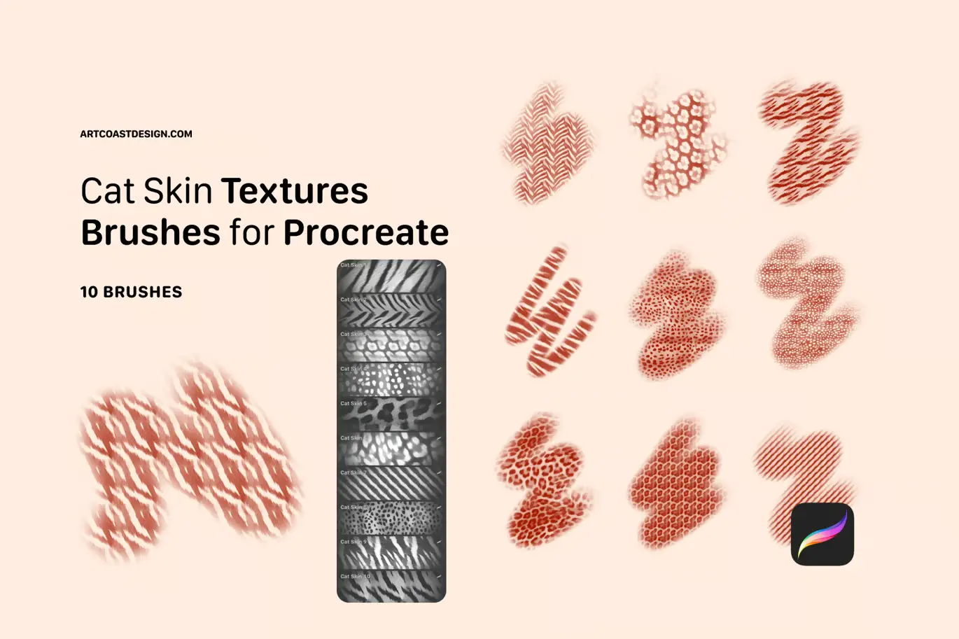 Cat Skin Procreate Texture Brushes Free Download
