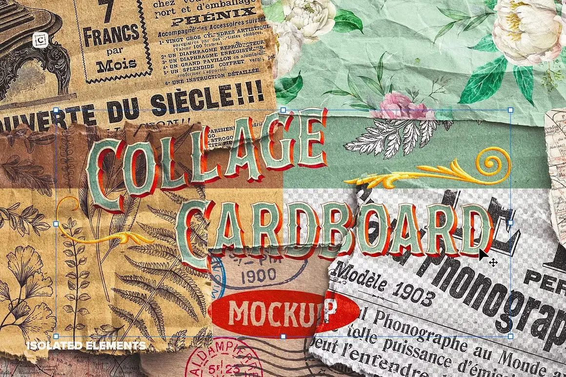 Collage Cardboard Layout Free Download