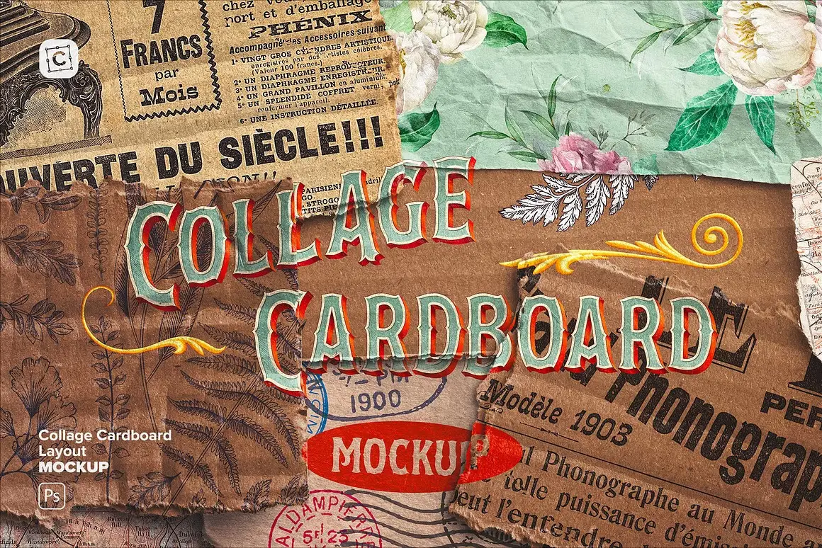 Collage Cardboard Layout Free Download