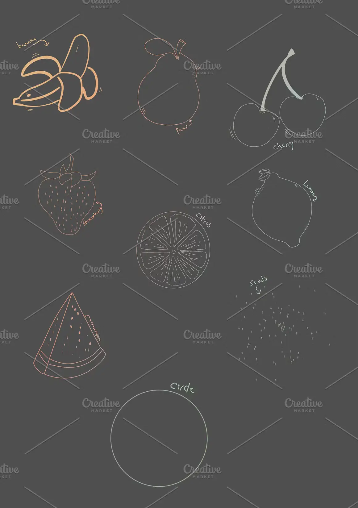 Fruit Stamp Brushes for Procreate Free Download