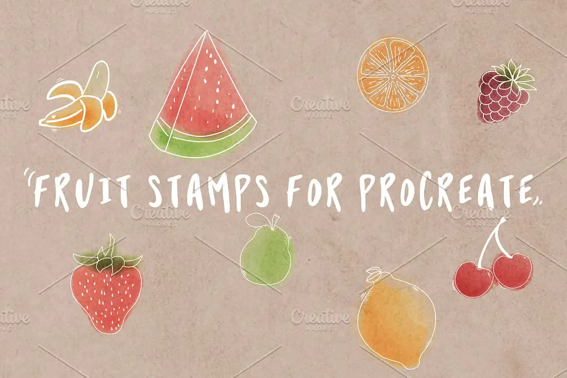 Fruit Stamp Brushes for Procreate Free Download