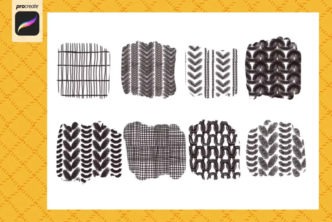 Knitted patterns. Procreate brushes Free Download