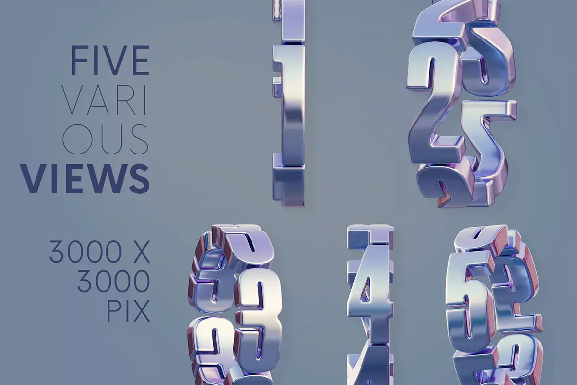 Metal Counter - 3D Lettering Free Download