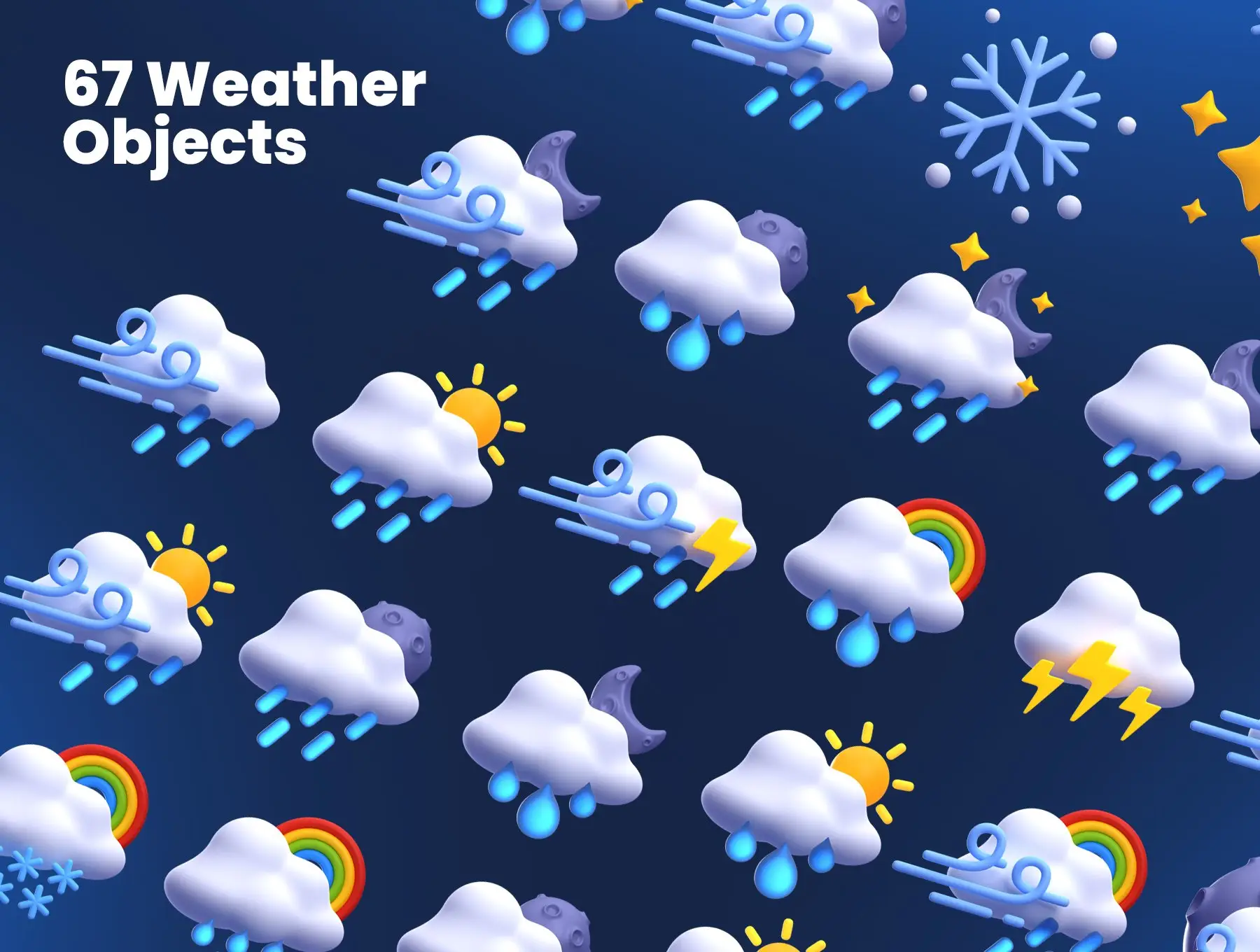 Weather 3D Illustrations Free Download