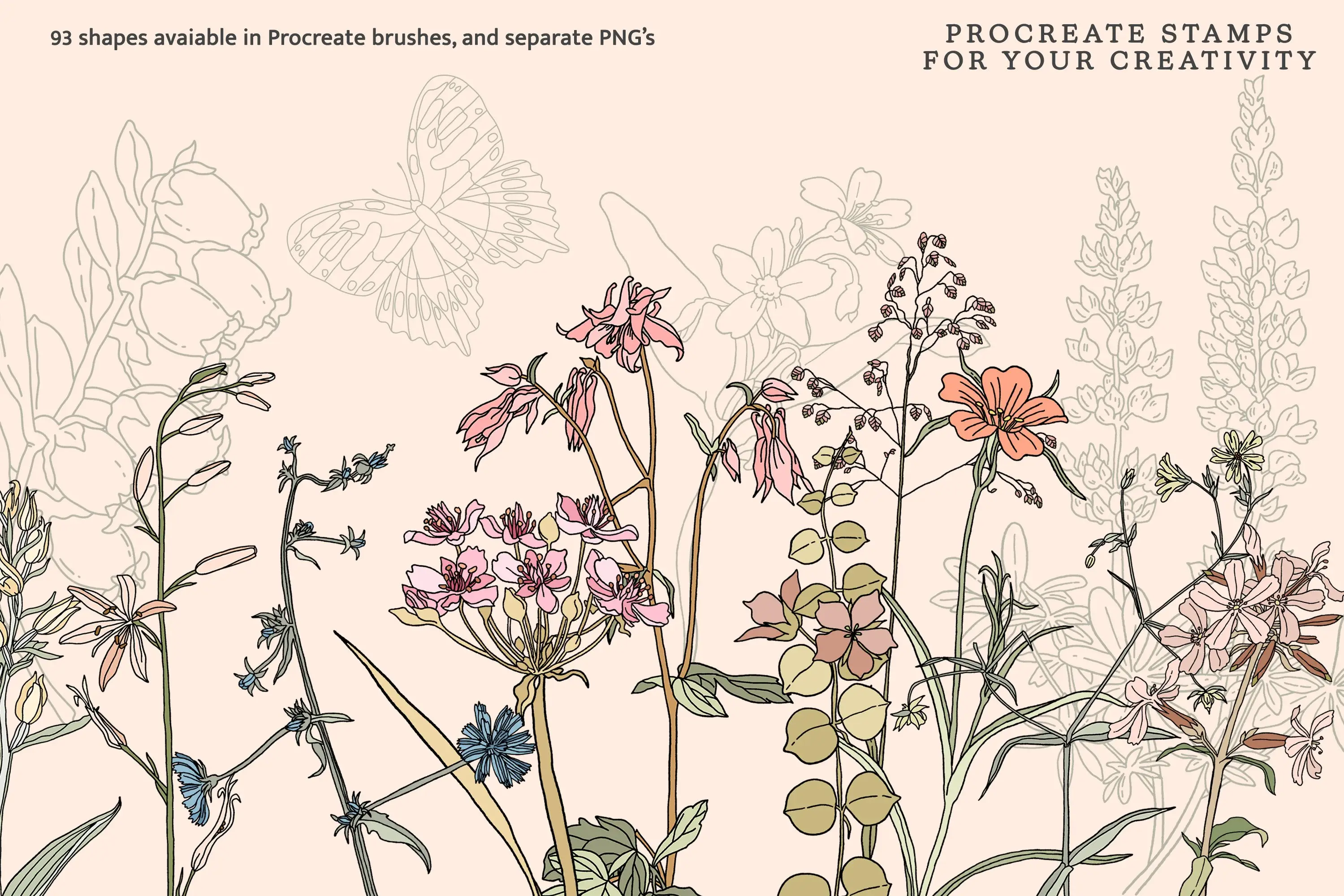 Wildflower Procreate Stamps And Clipart - Free Download