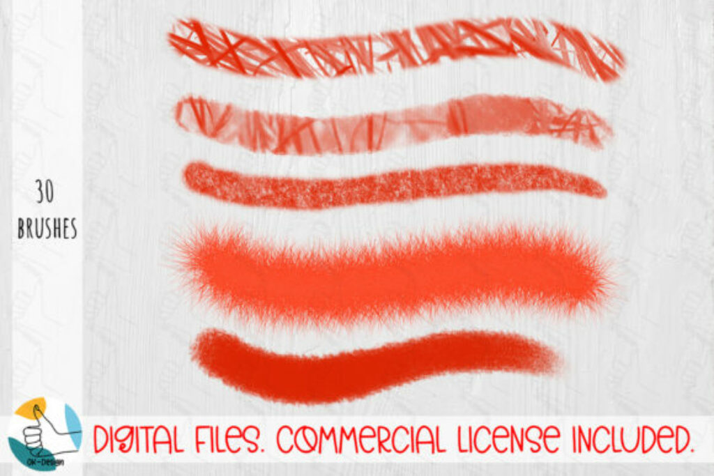 30 Texture Brushes Bundle for Procreate Free Download