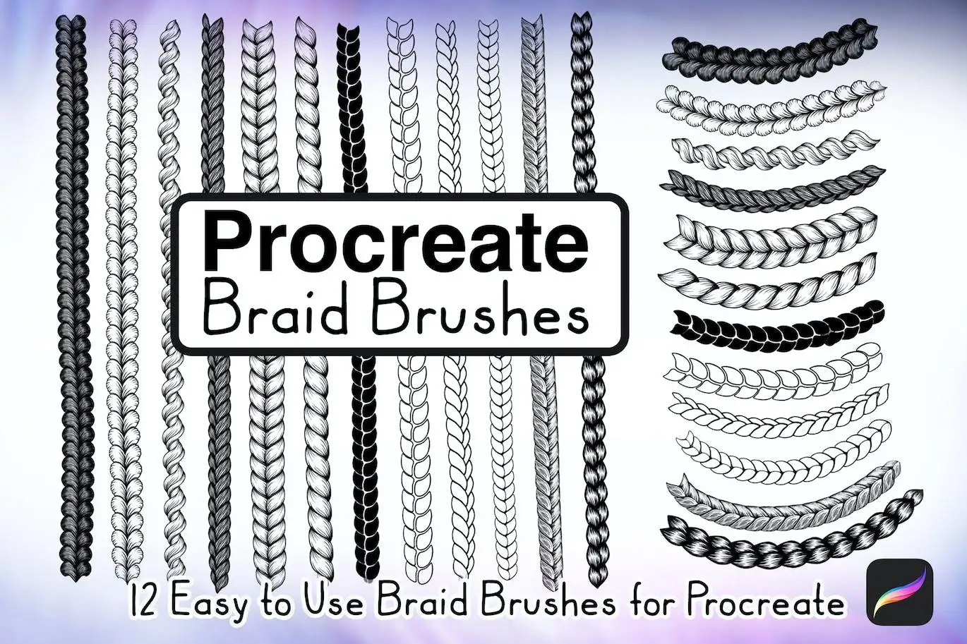 Braid Hair Brushes for Procreate (Easy Braids) Free Download