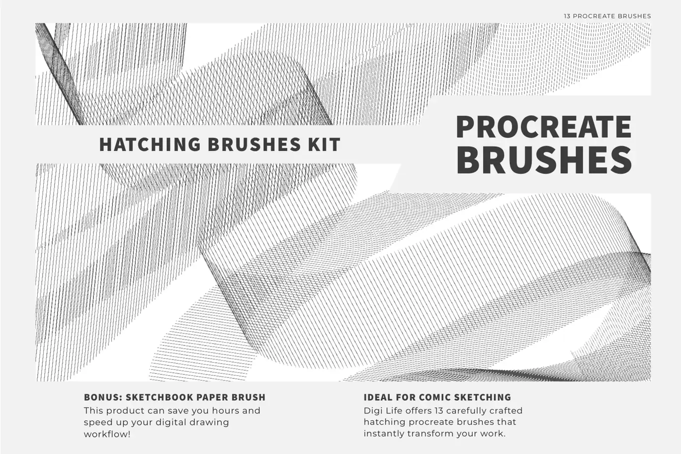 Hatching Procreate Brushes Free Download