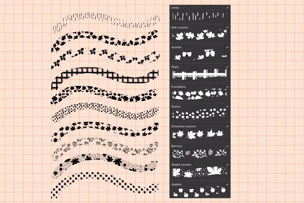 Procreate pattern brushes. Fall addition Free Download