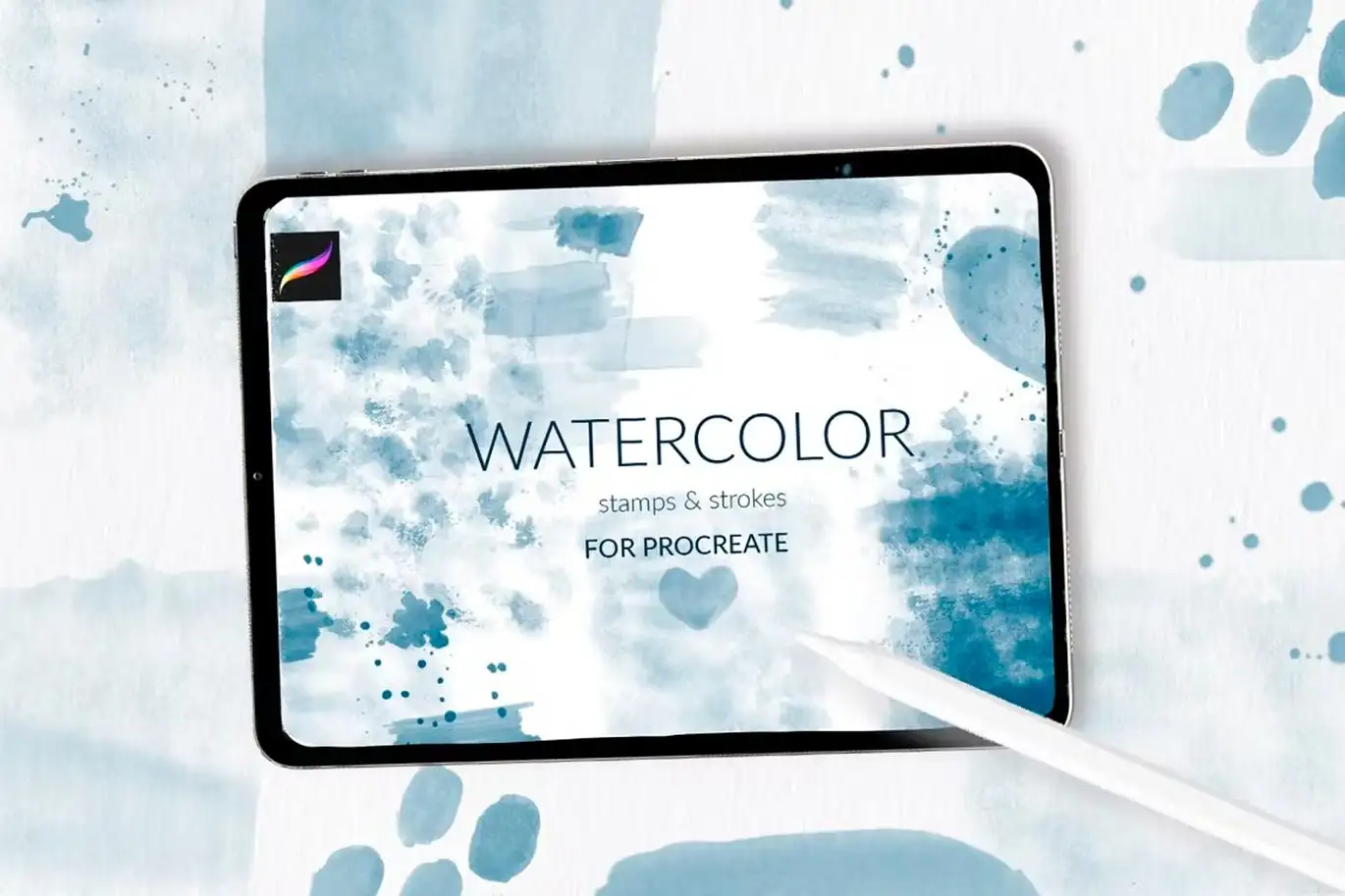 Abstract watercolor Procreate stamps Free Download