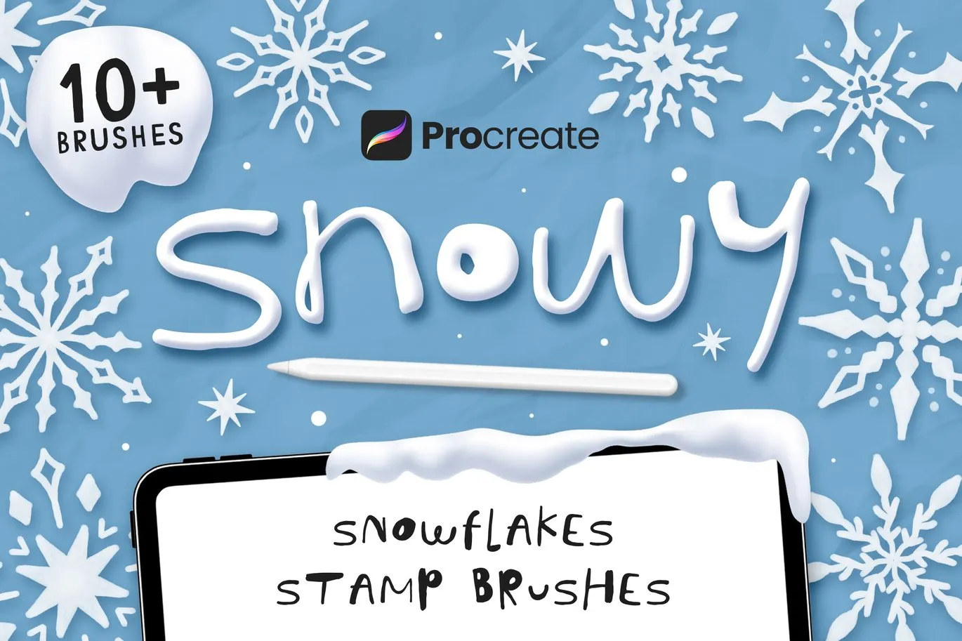 Snowy Procreate Stamp Brushes Free Download