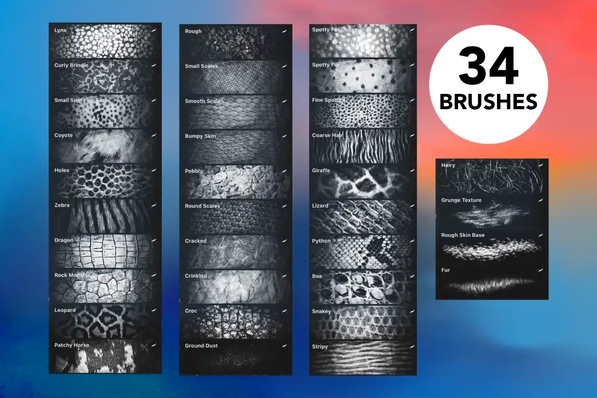 Animal Texture Procreate Brushes - Free Download