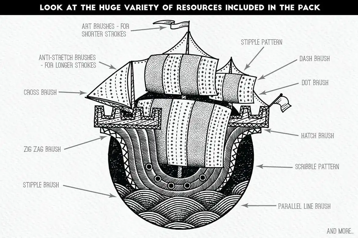 Fine Liner Brushes & Patterns Free Download