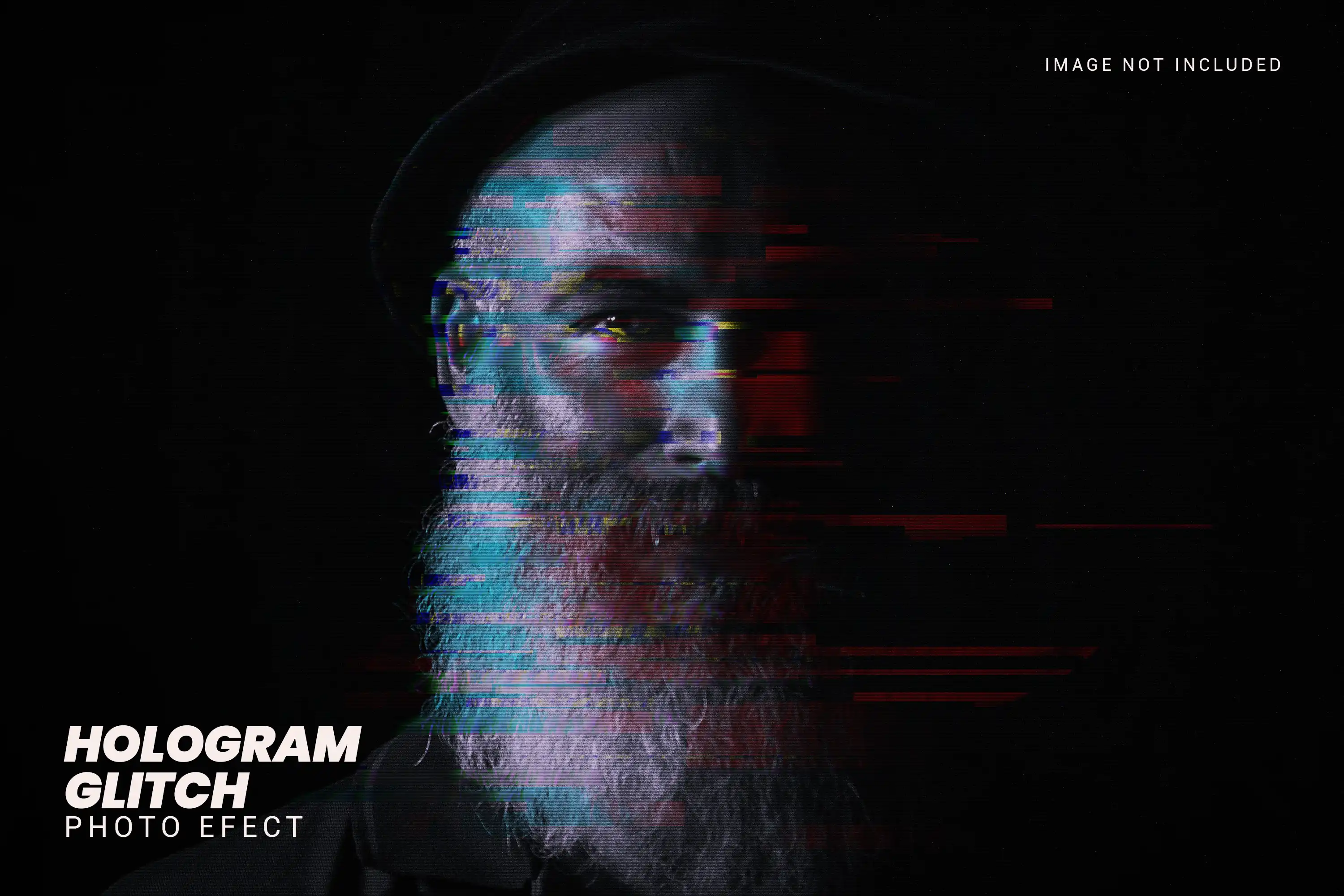 6 Hologram Glitch Photoshop Effects Free Download