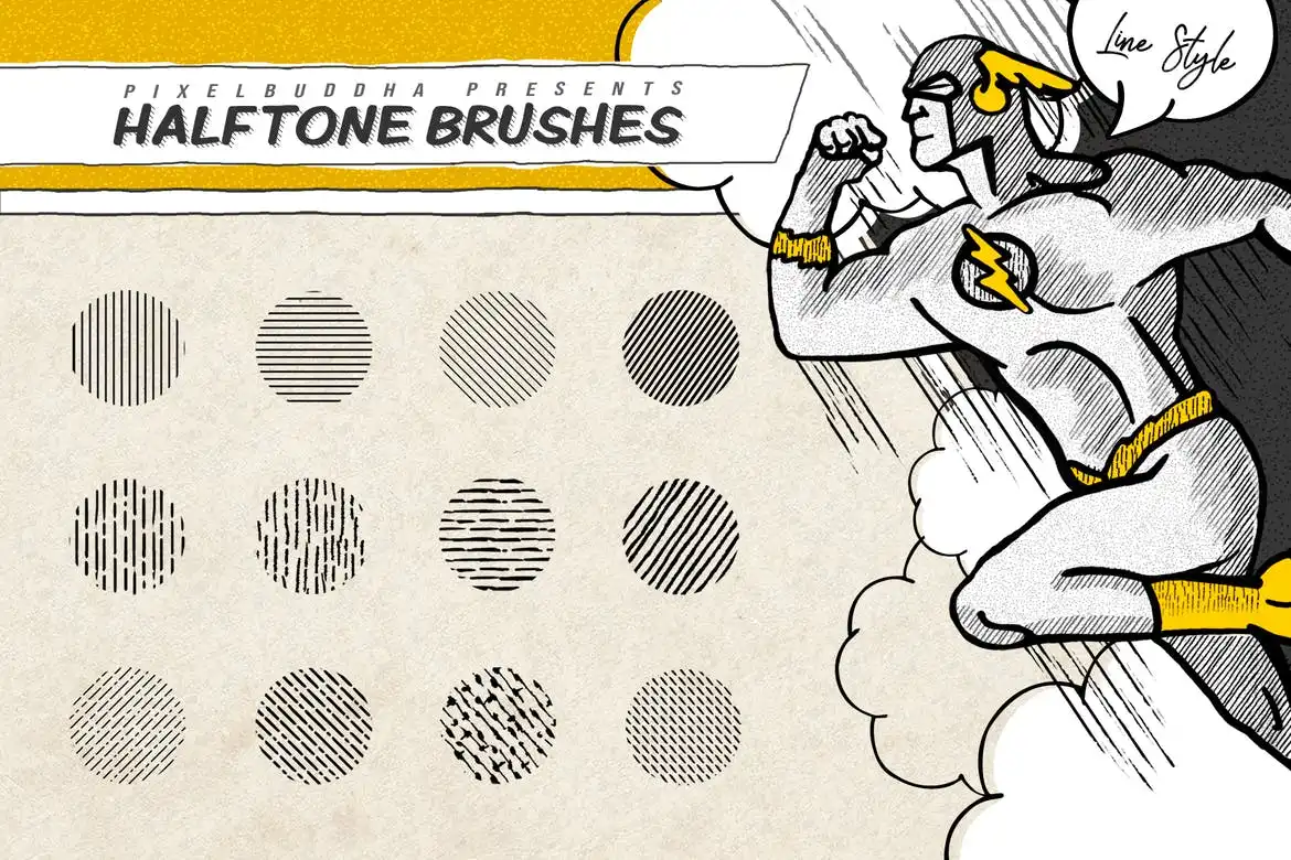 Vintage Comics: Line Procreate Brushes Free Download