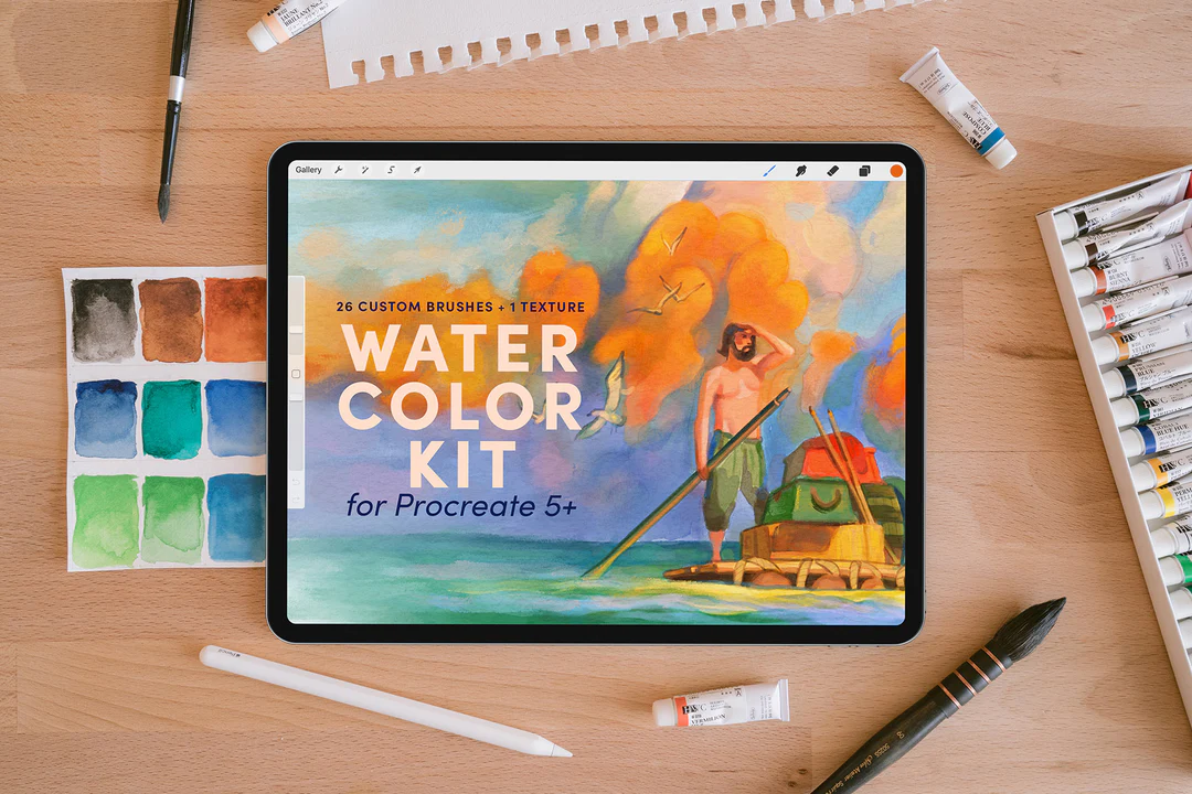 Watercolor Kit – Procreate Brushes Free Download