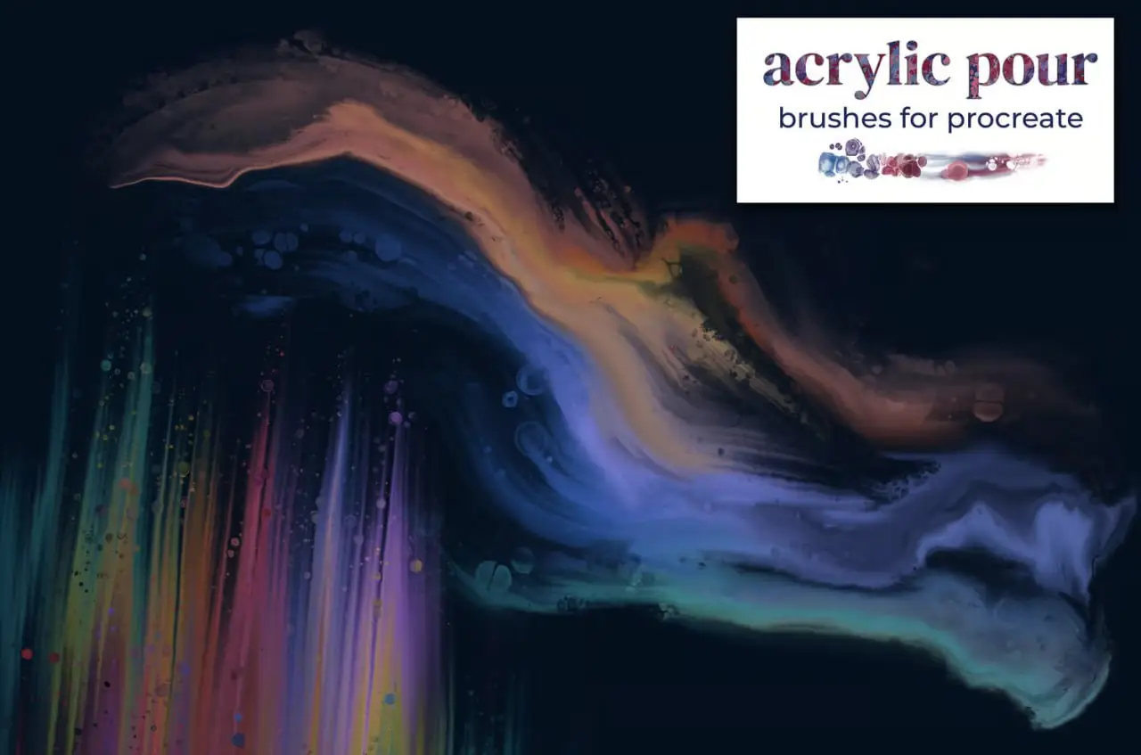 Acrylic Pour Brushes for Procreate Free Download