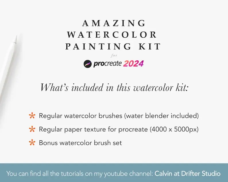 Amazing Watercolor Kit for Procreate 2024 Free Download