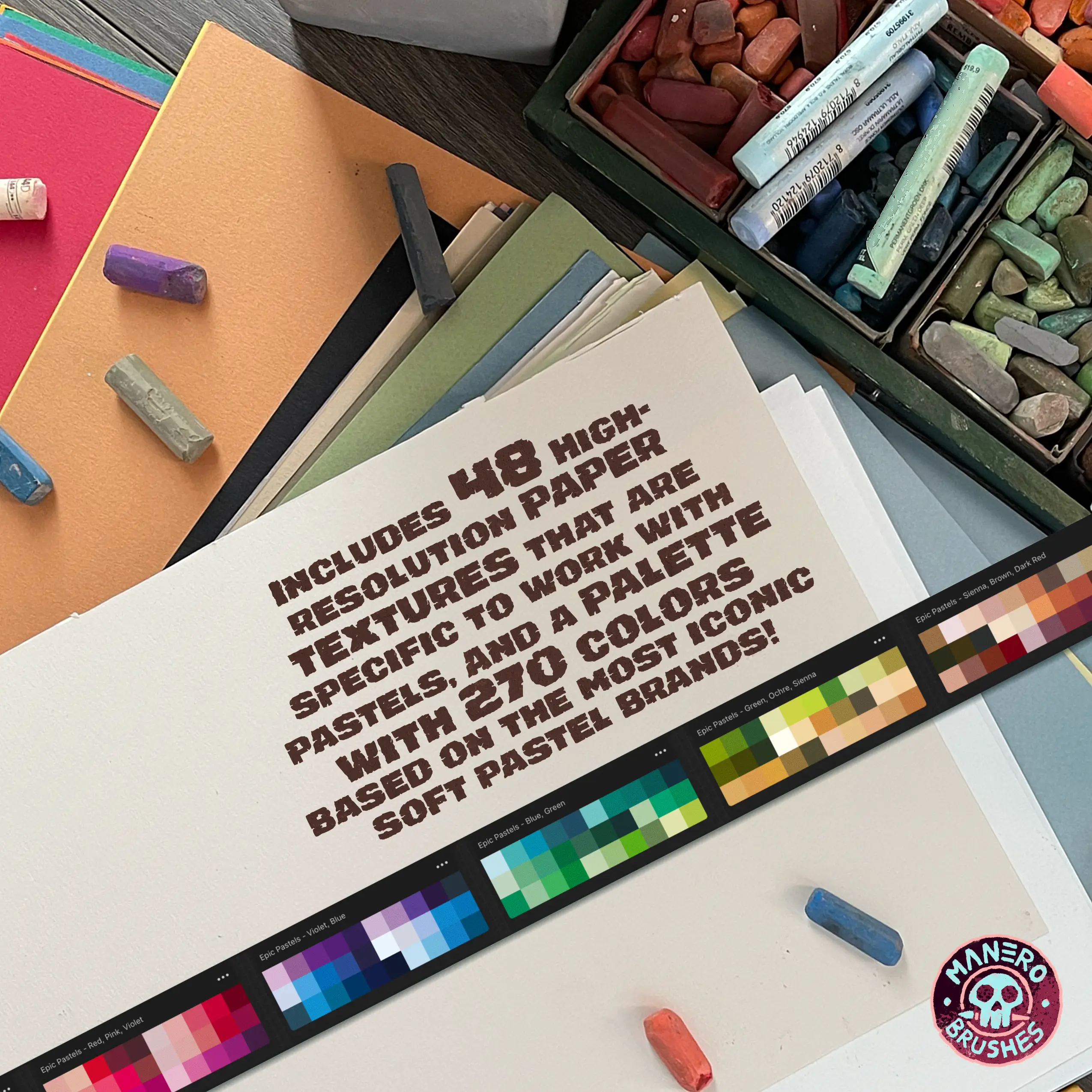 Epic Pastels - Ultra Realistic Soft Pastel Brush Set for Procreate ...