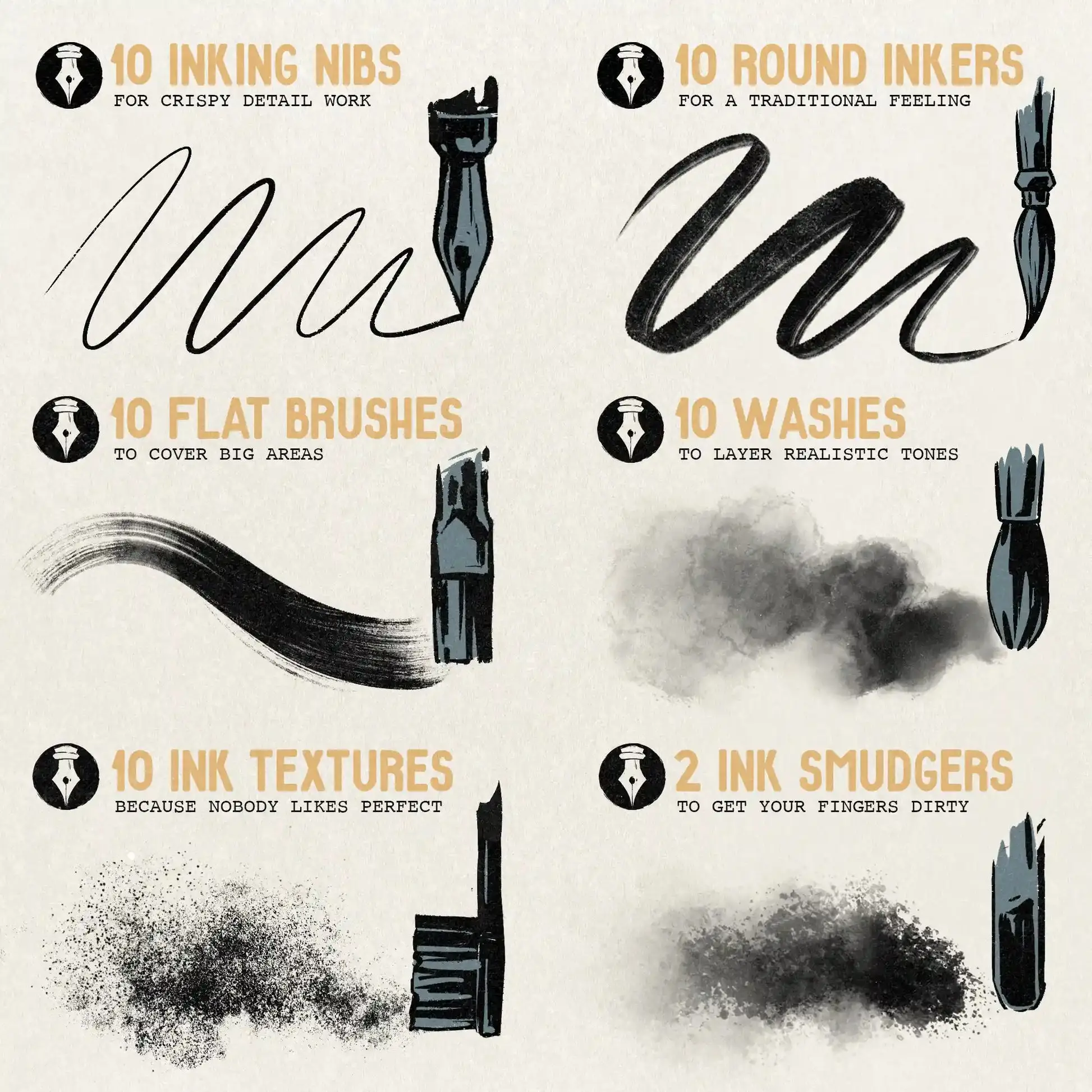 LP Inking Brushes - Photoshop | BrushesPack