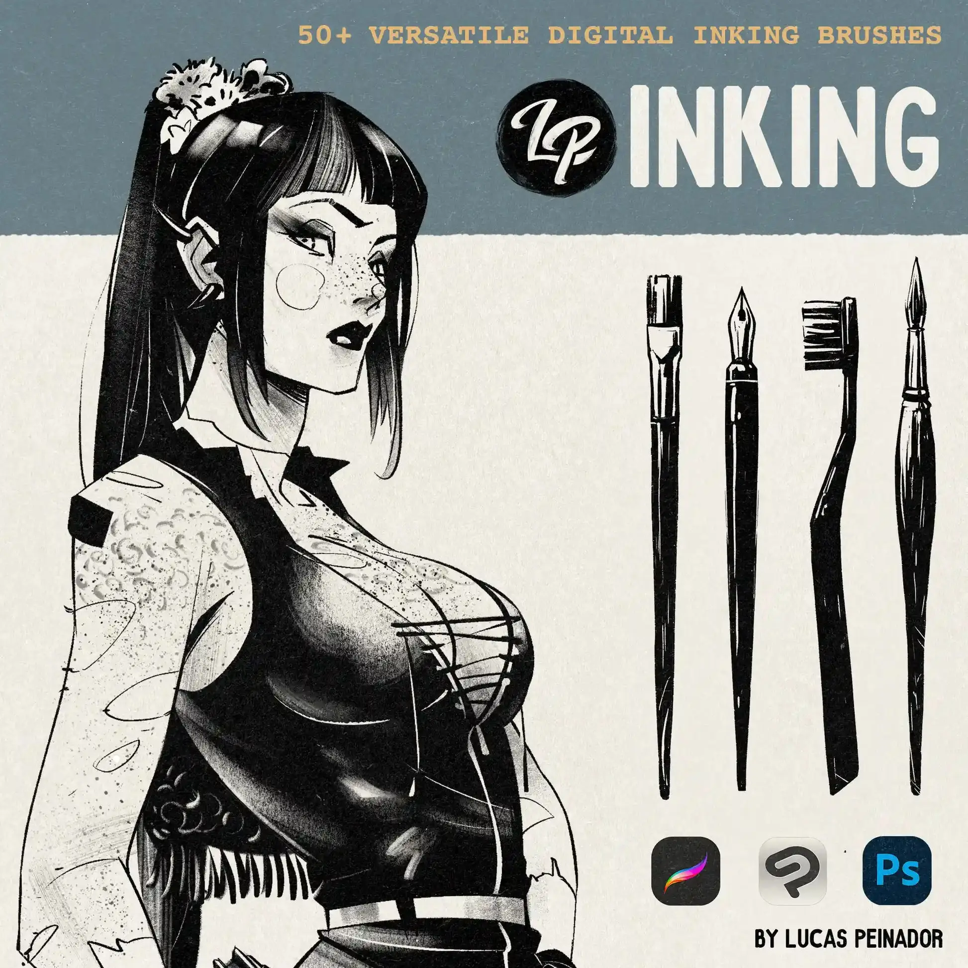 LP Inking Brushes - Photoshop By lucaspeinador