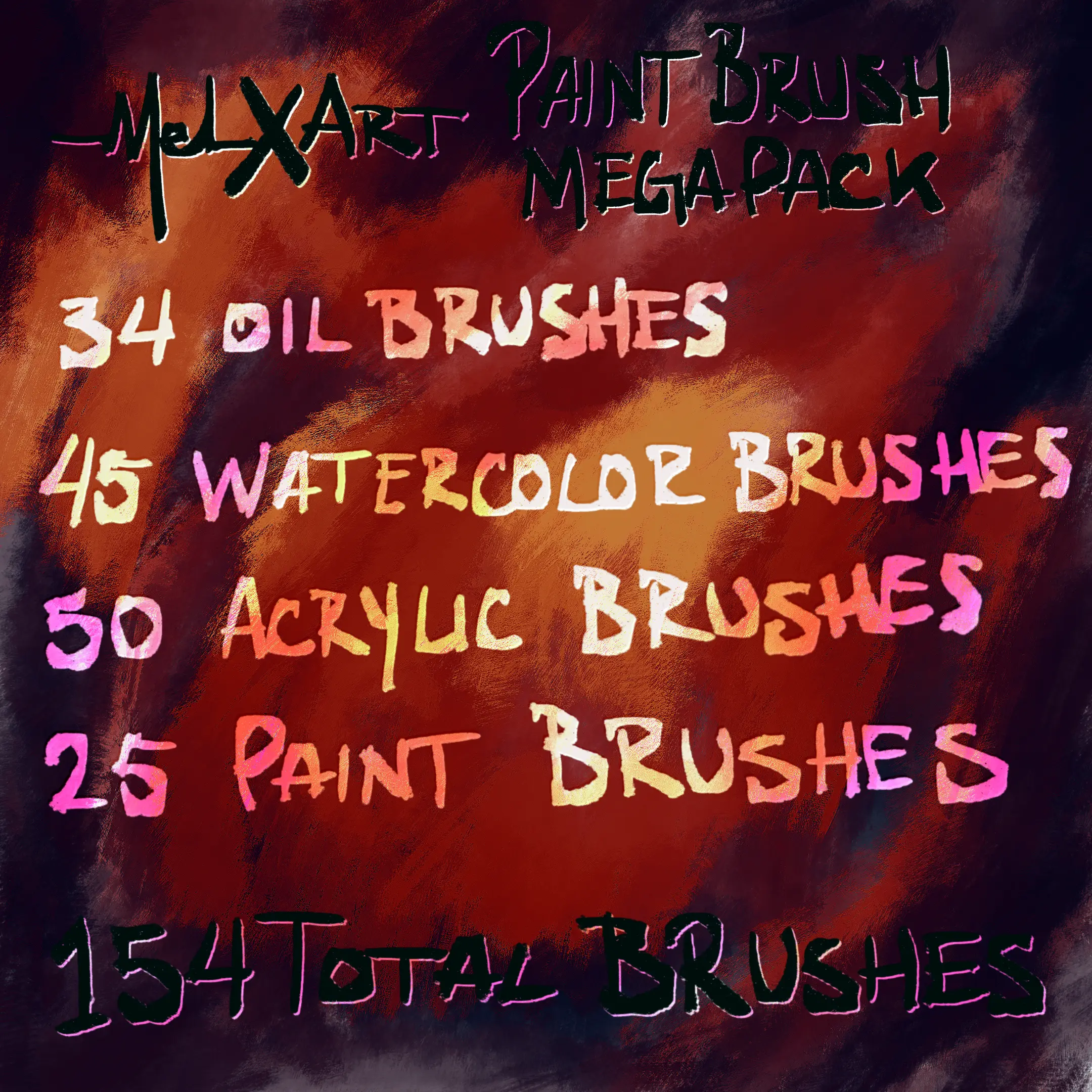 MelXArt Procreate Brush MEGAPACK! Oil, Watercolor, Acrylic Free Download